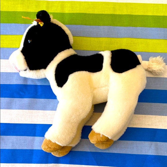steiff | Toys | Plush Steiff Luise Kuh Cow Toy Black And White | Poshmark